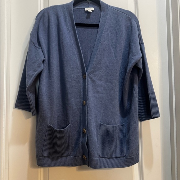 J. Jill | Sweaters | J Jill Blue Buttons Cardigan Med 34 Sleeve Pockets ...
